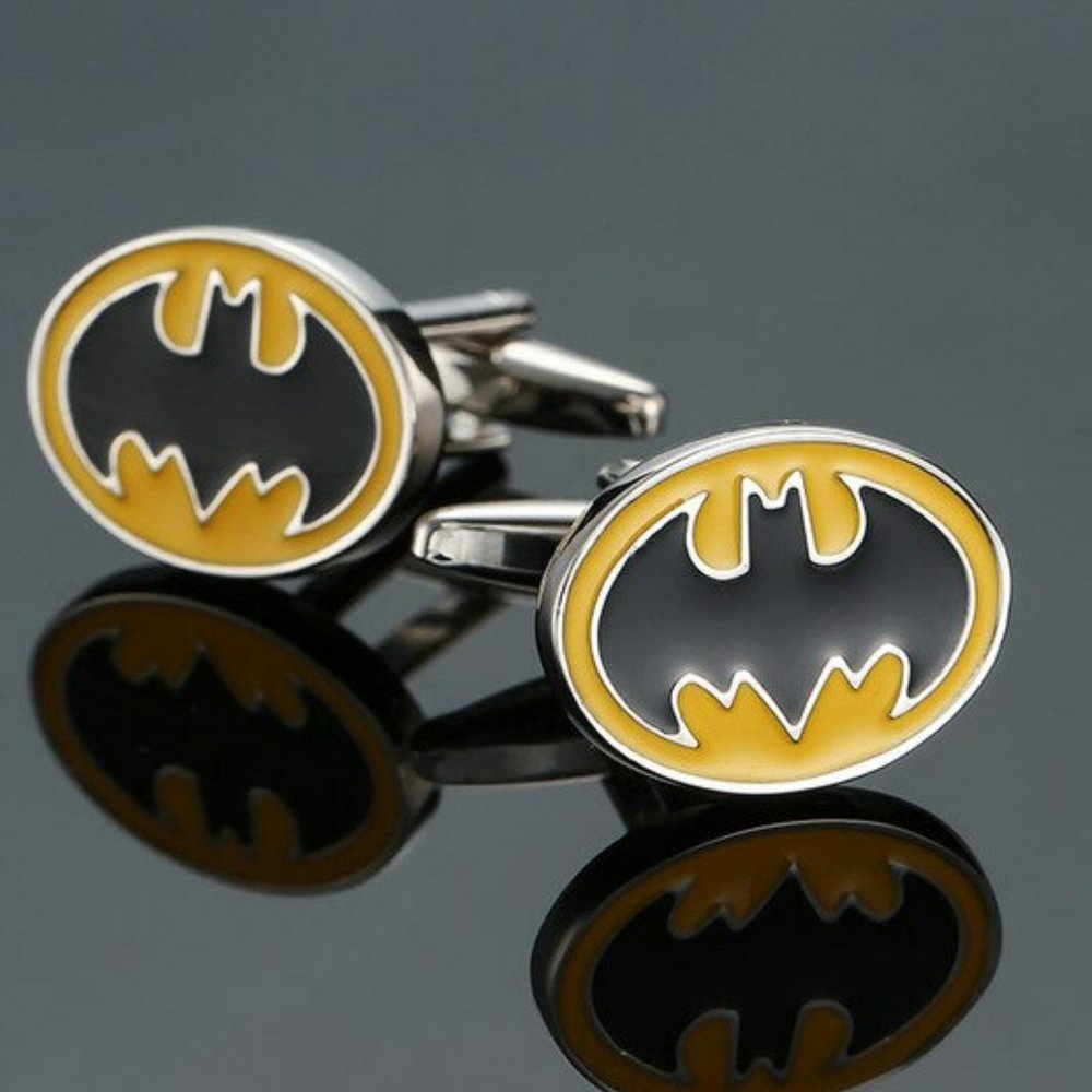 Yellow Background Batman Cufflinks - Gem